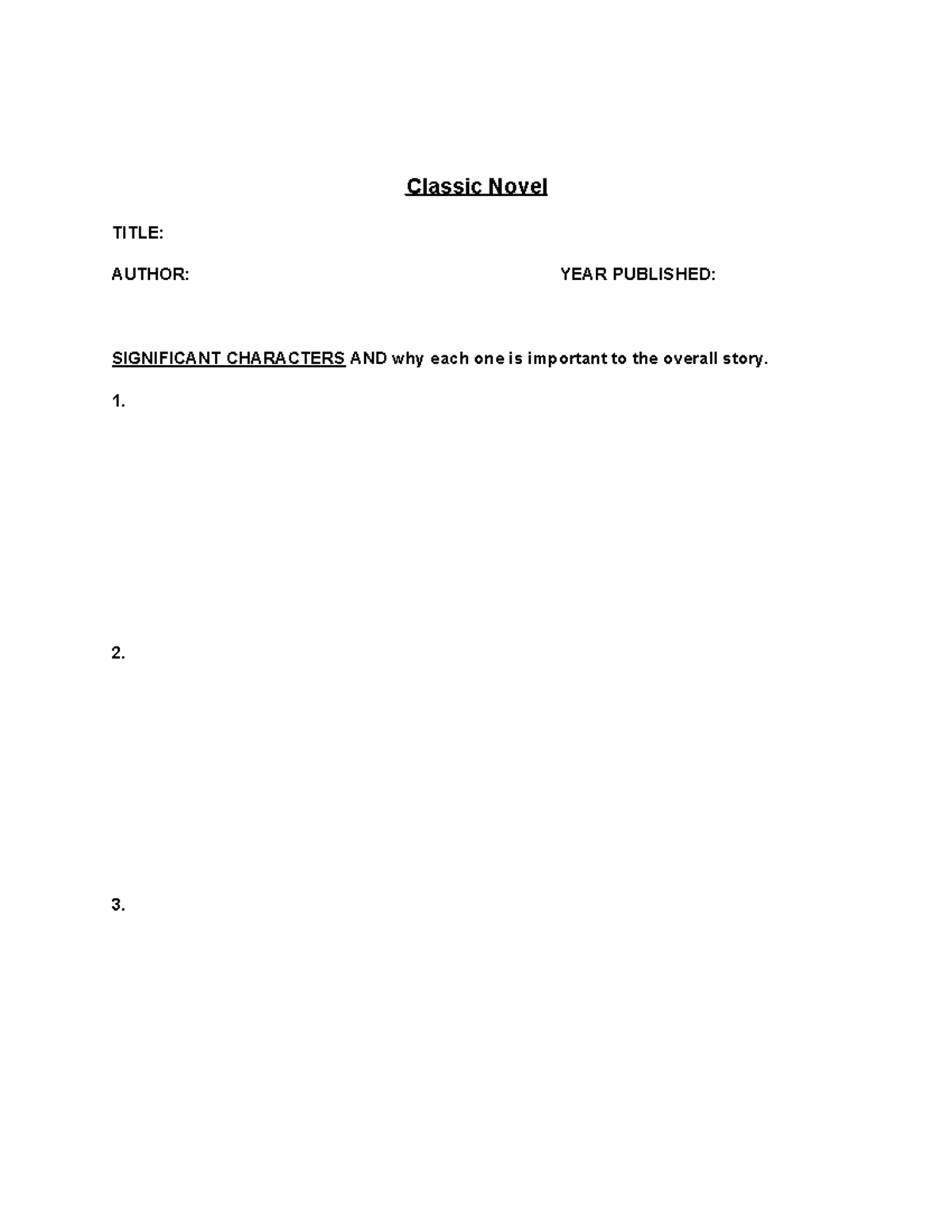 AP Major Works of Literature Review Sheet: Classic & Contemporary ...