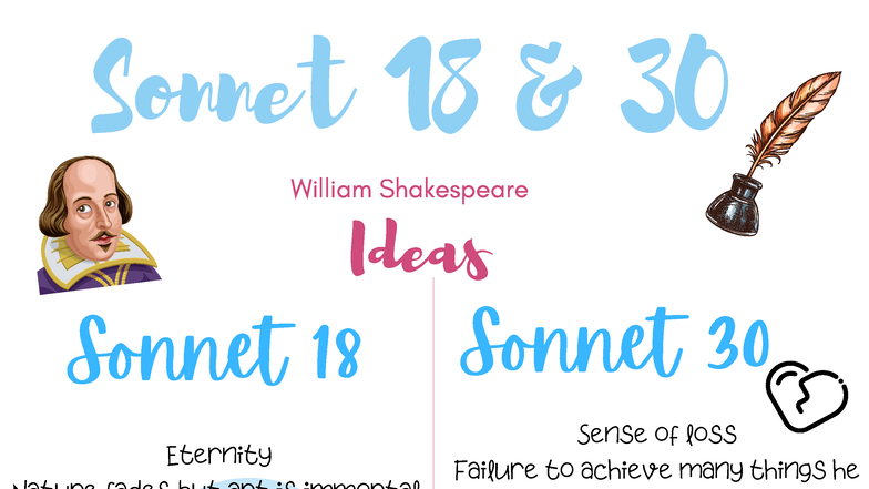 Shakespeare's Sonnets 18 & 30: Themes of Loss and Eternity - Studocu