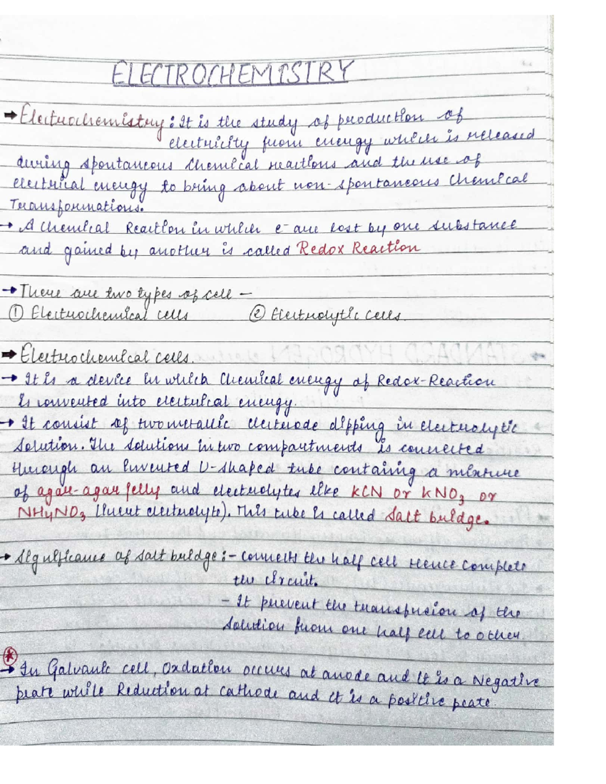Chemistry XII Chapter 3: Electrolytic Reactions and Conductivity - Studocu