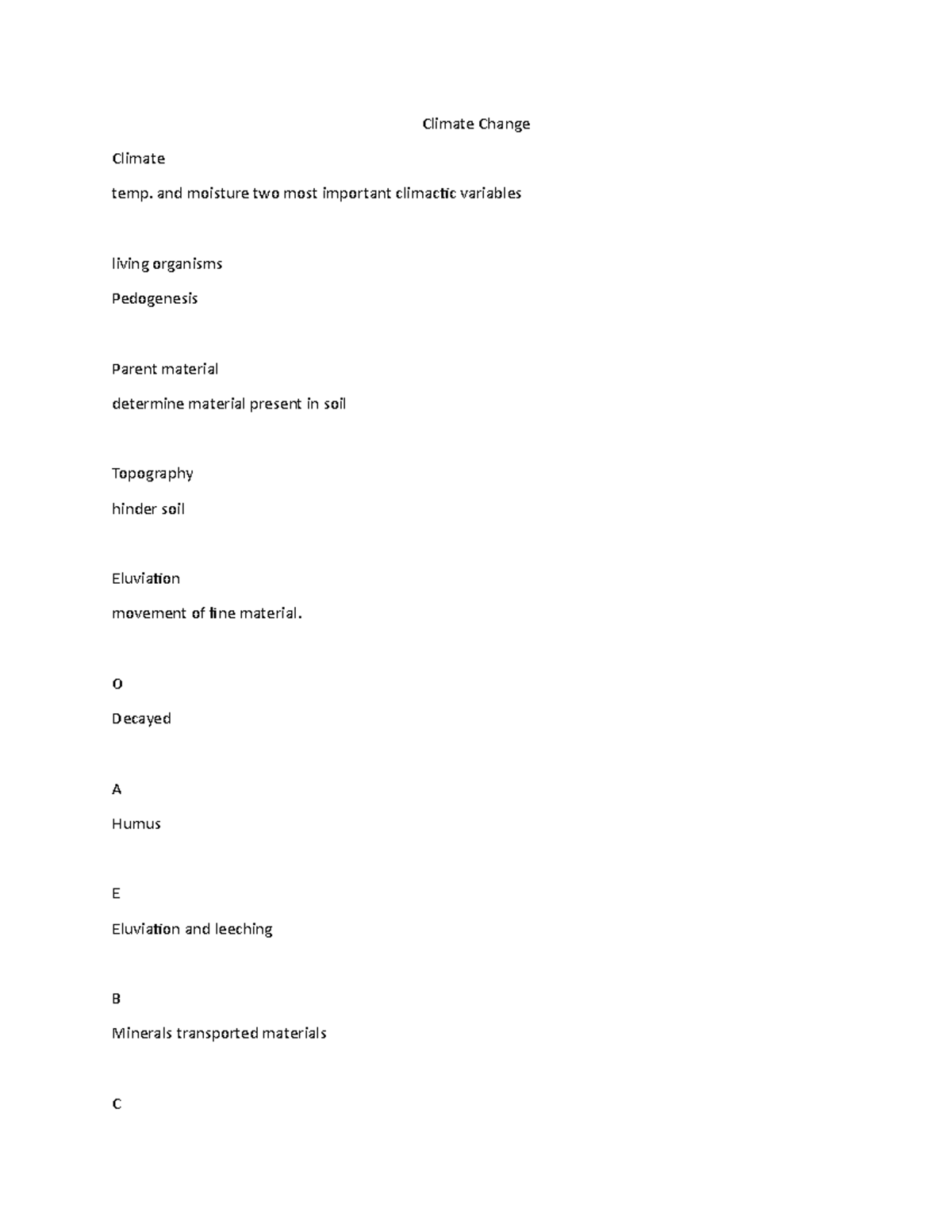 Climate Change: Soil Composition and Farming Techniques Review - Studocu