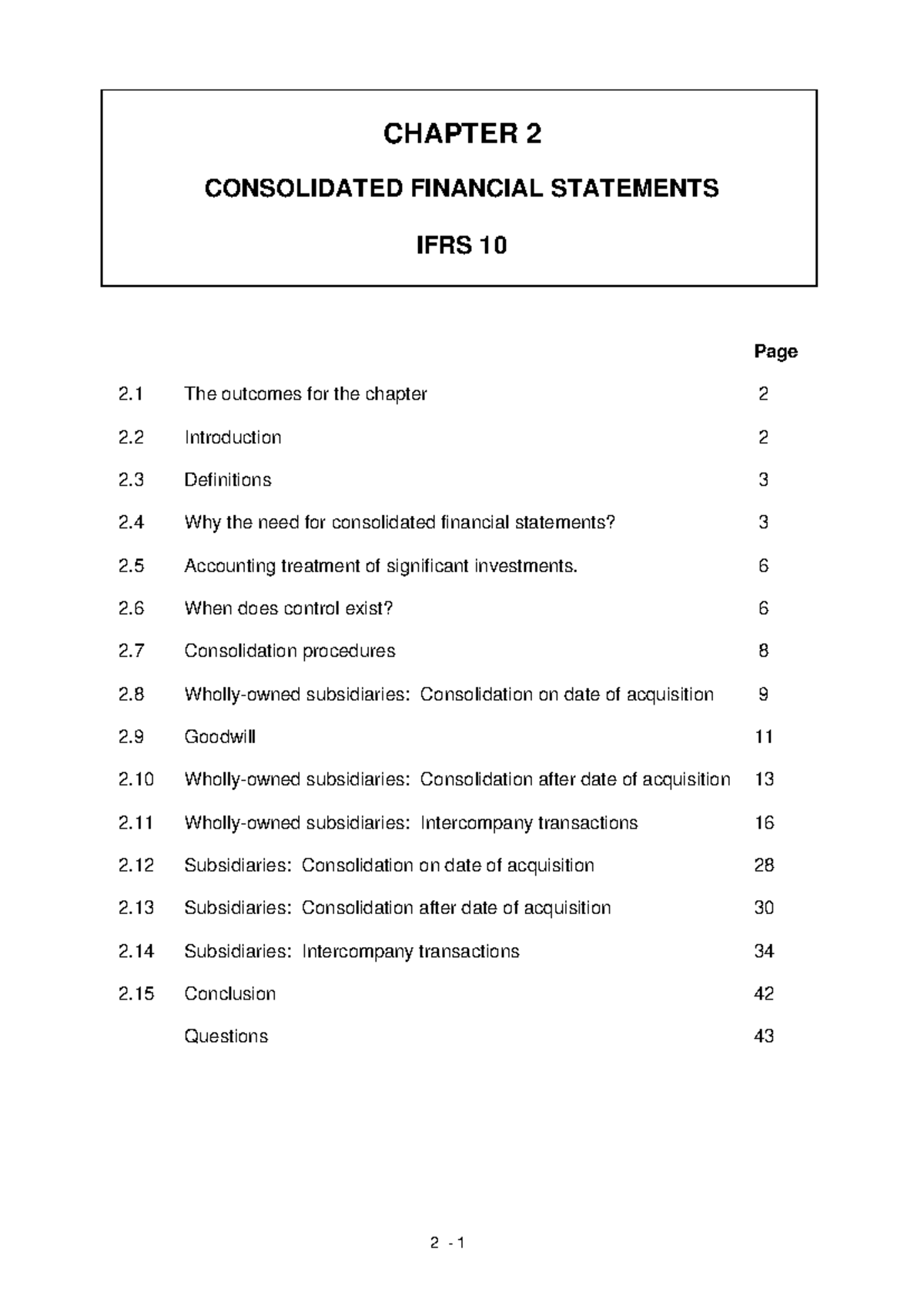 CHAPTER 2: CONSOLIDATED FINANCIAL STATEMENTS (FA389) - Key Concepts and ...