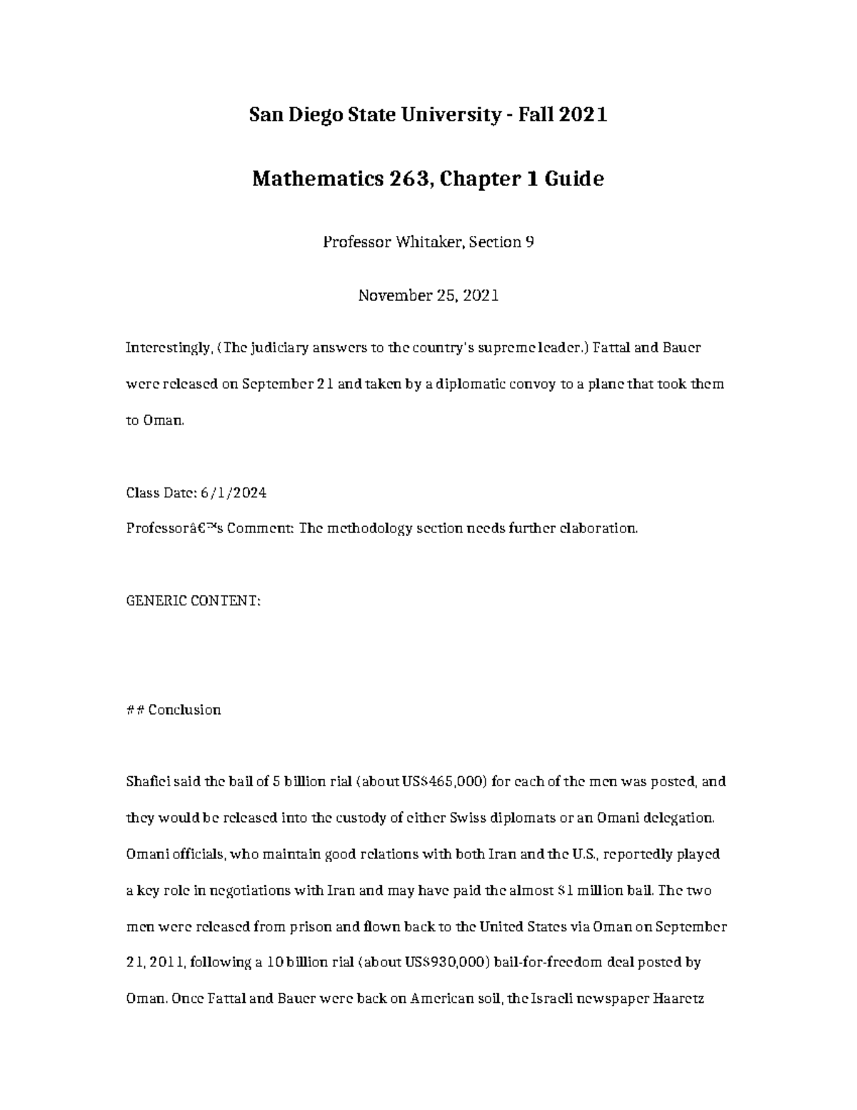 Mathematics 263 Chapter 1 Guide - San Diego State University - Fall 2021 Mathematics 263 ...