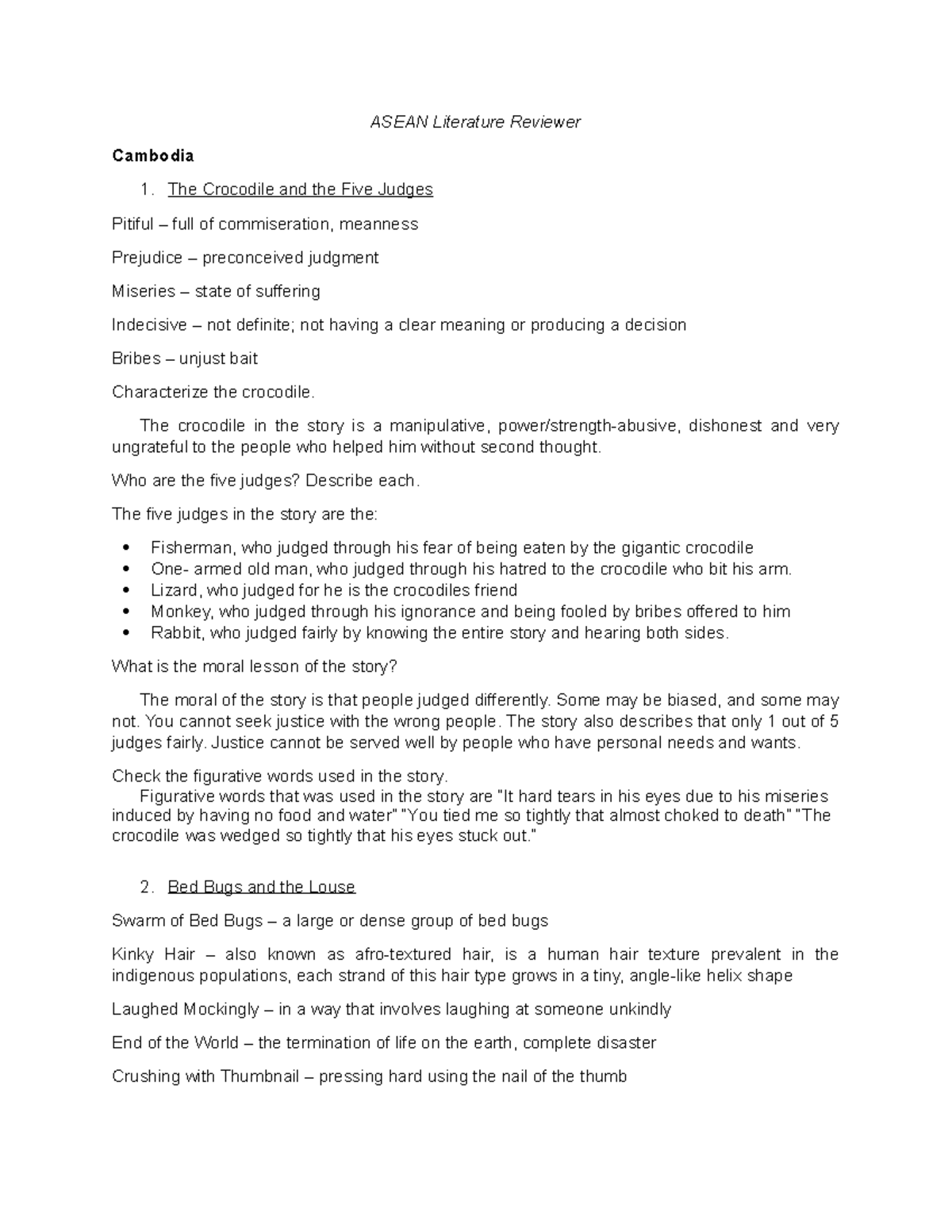 ASEAN Literature Review: Insights and Analysis of Key Texts - Studocu