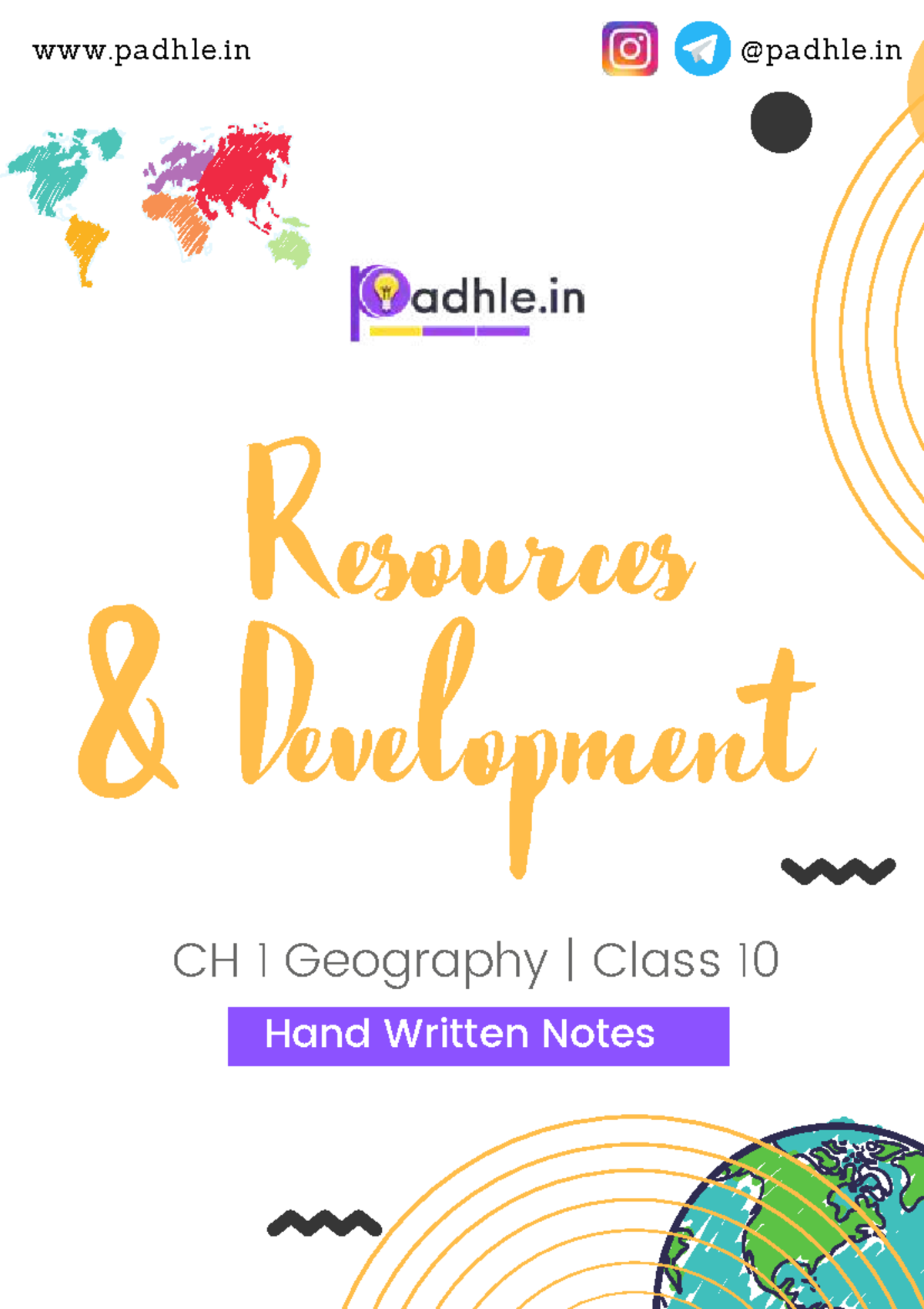 Padhle 10th - Social Science - Resources and Development - Resources ...