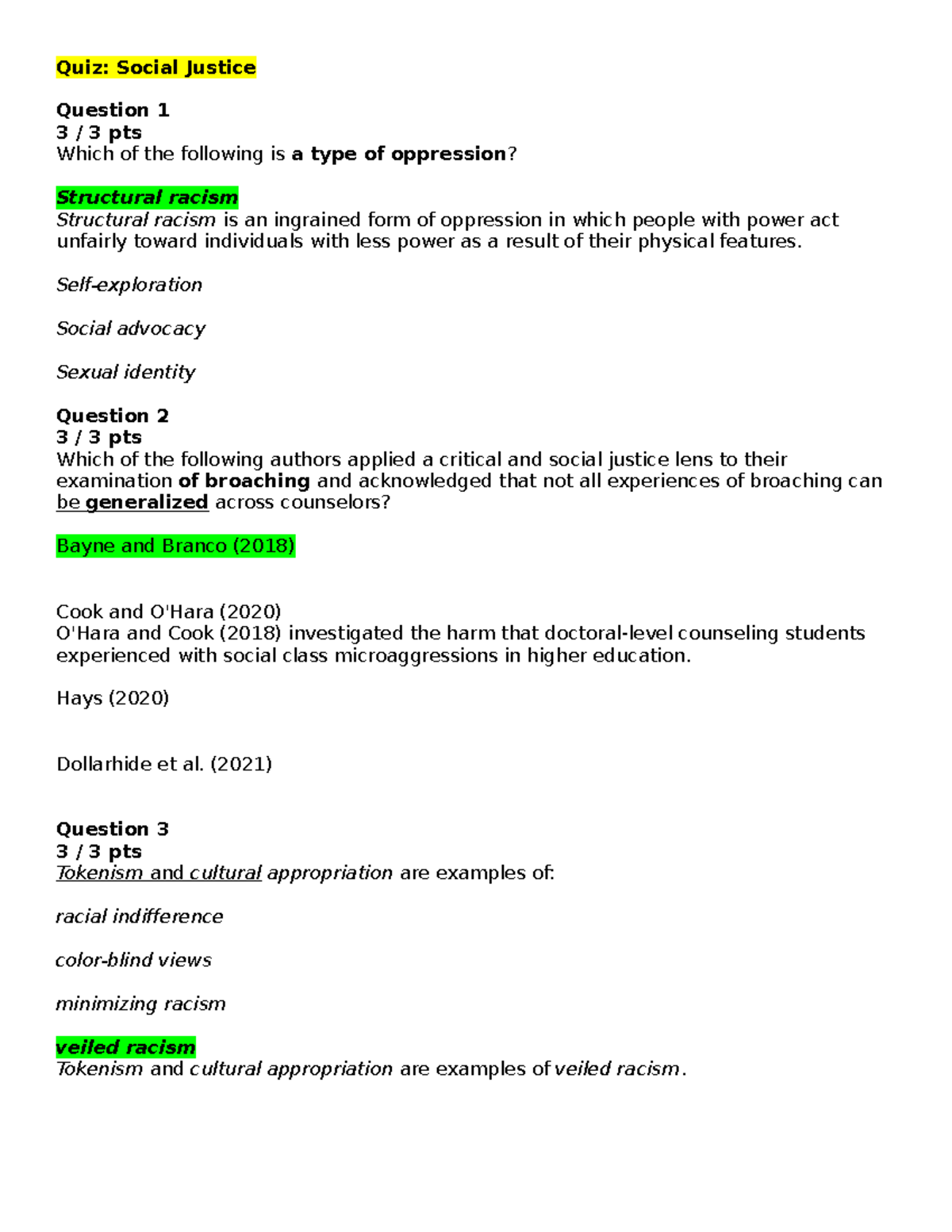 QUIZ 1: Understanding Social Justice Concepts - COUC504 - Studocu