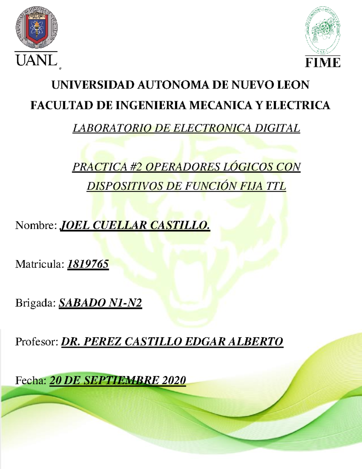 Practica #2 Electrónica Digital I Y Laboratorio Operadores lógicos con dispositivos de función ...