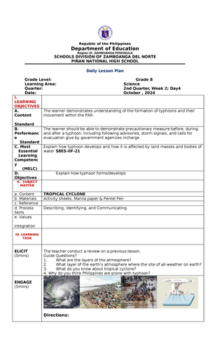 DLP sci9-1ST-DEMO - DLP - Republic of the Philippines Department of ...