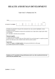 Health and Human Development - Grade: 12 - Victorian Certificate of ...