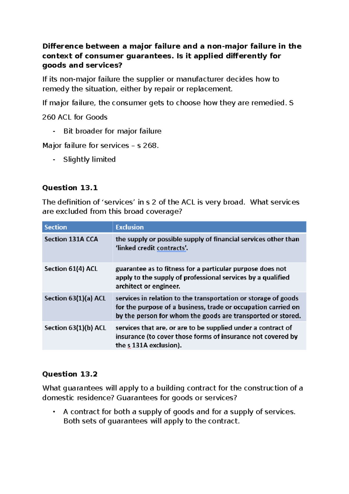 Understanding Major vs. Minor Failures in Consumer Guarantees (ACL ...