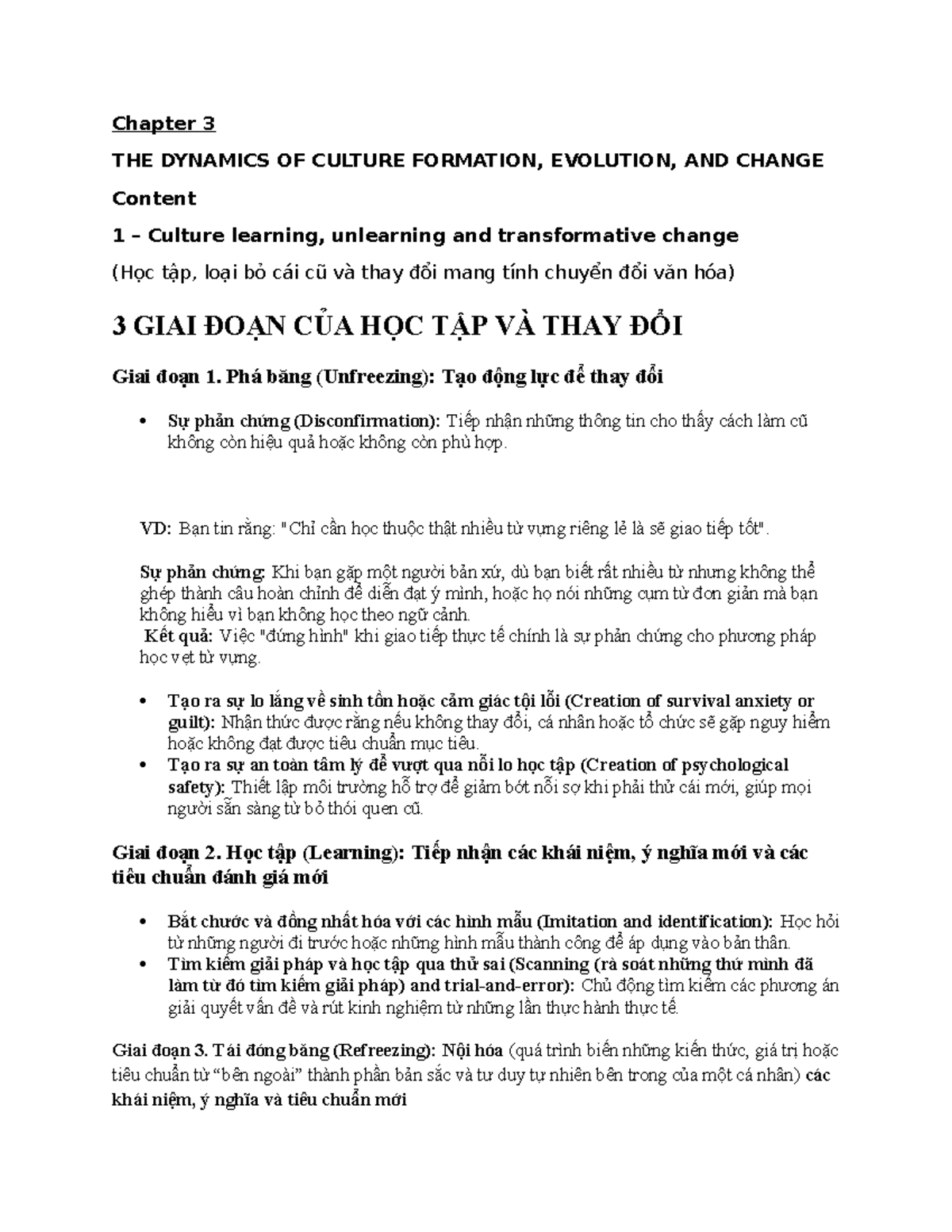 Chapter 3: Dynamics of Culture Formation & Change (Bản dịch văn hóa ...