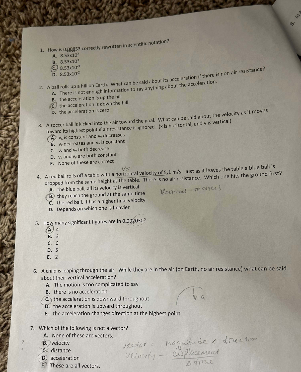 College Physics 1 Exam 1 - Questions & Answers by Miss Tacy - Studocu