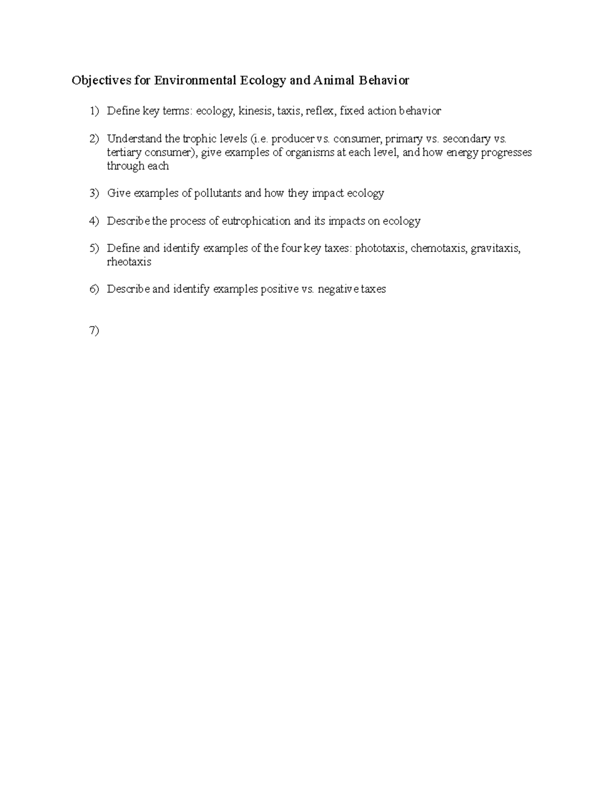 Bio K 103 Lab 1: Ecology & Animal Behavior Objectives and Findings ...