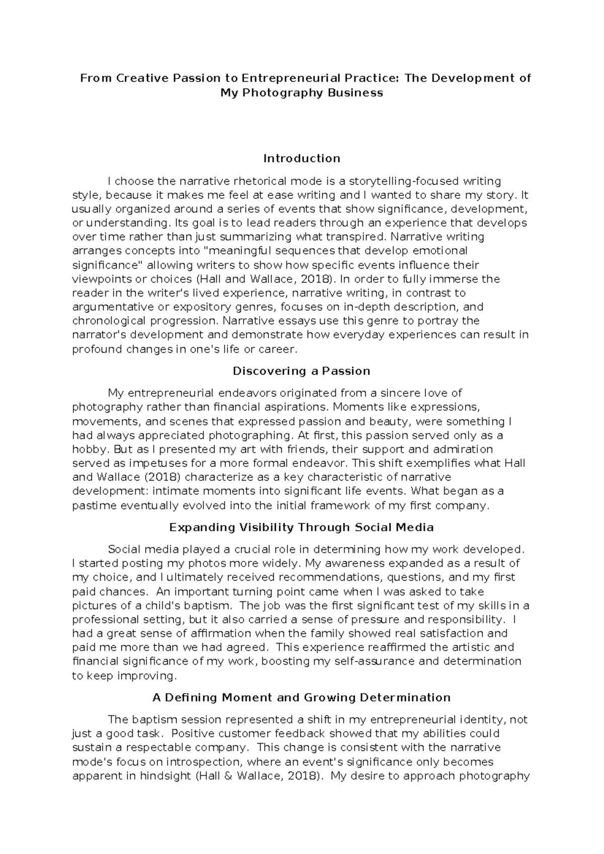 Discussion Forum Unit 2: My Journey from Passion to Photography ...