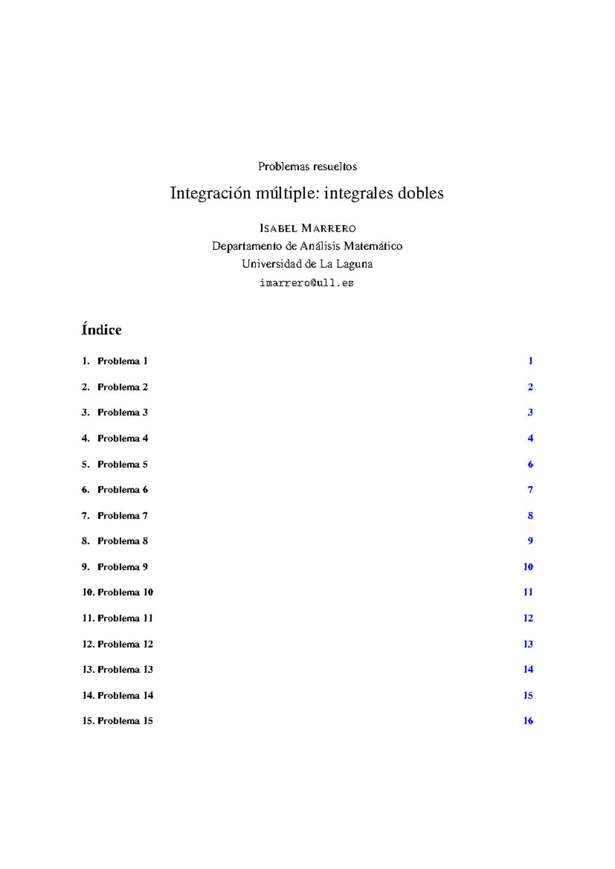 Problemas Resueltos de Integración Múltiple: Integrales Dobles (CÁLCULO ...
