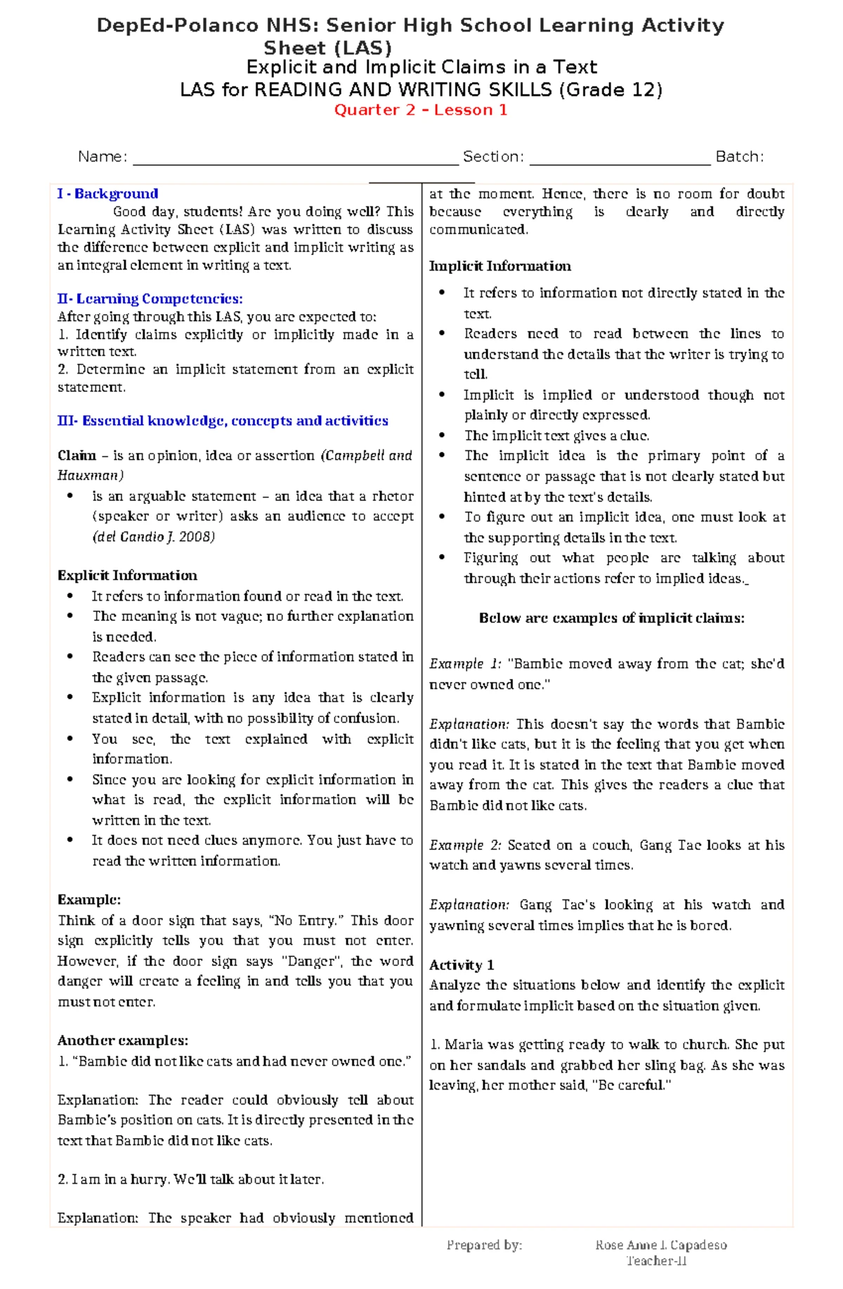 RWS-Q2-Lesson 3: Understanding Context in Text Development - Studocu