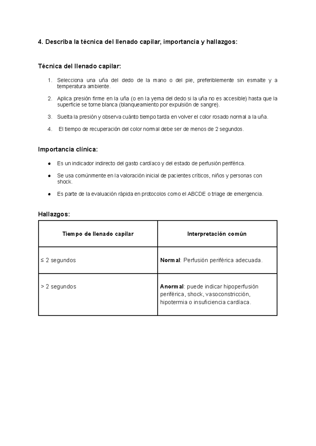 Técnica del Llenado Capilar: Importancia y Hallazgos Clínicos - Cnv ...