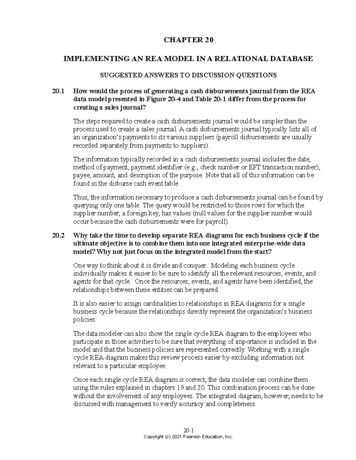 Ch 20 Implementing AN REA Model IN A Relational Database - CHAPTER 20 IMPLEMENTING AN REA MODEL ...