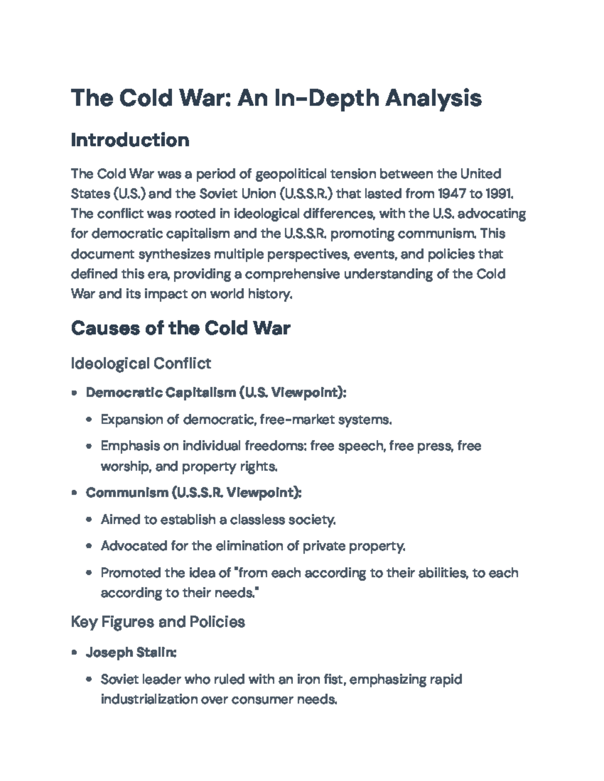 Cold War (1947-1991): Key Events, Policies, and Global Impact - The ...