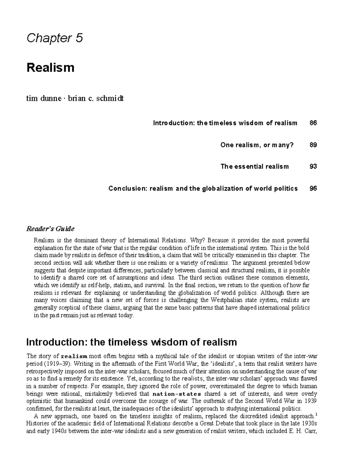 Chapter 5: Realism in International Relations (IR 101) - Key Concepts ...