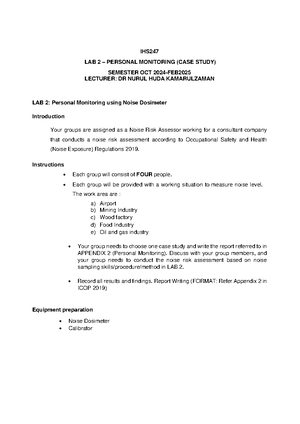 Hirarc FORM LAB 1 - JGJGJGJG - HIRARC FORM IHS Faculty/School/Unit ...