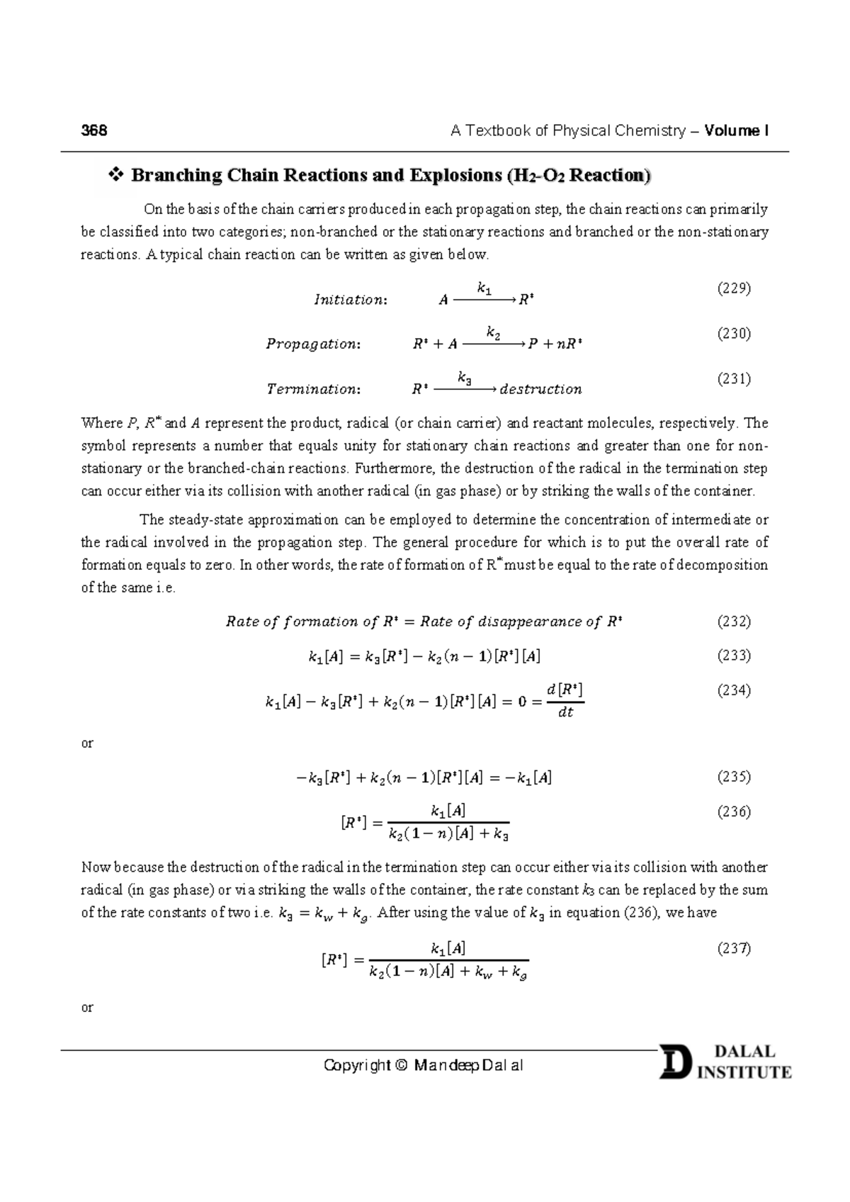 Branching chain reactions and explosions in physical chemistry (CHEM ...