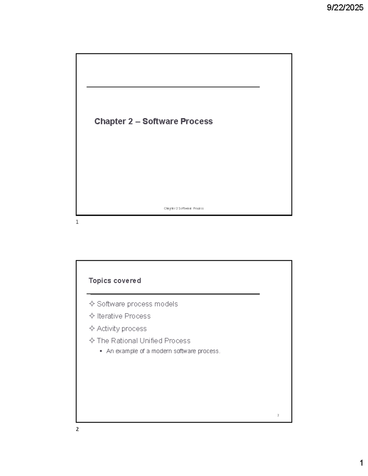 Chp 2 - Software Process: Models, Iterative Methods & RUP - Studocu