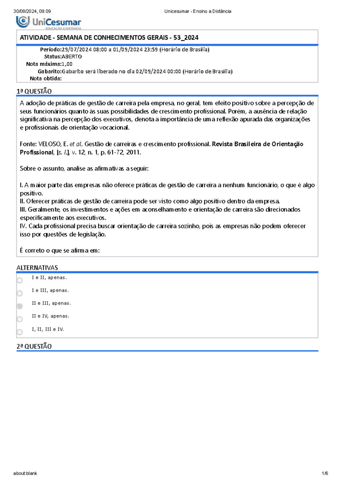 Atividade - Semana de Conhecimentos Gerais - 53: Questões e Discussões - Studocu