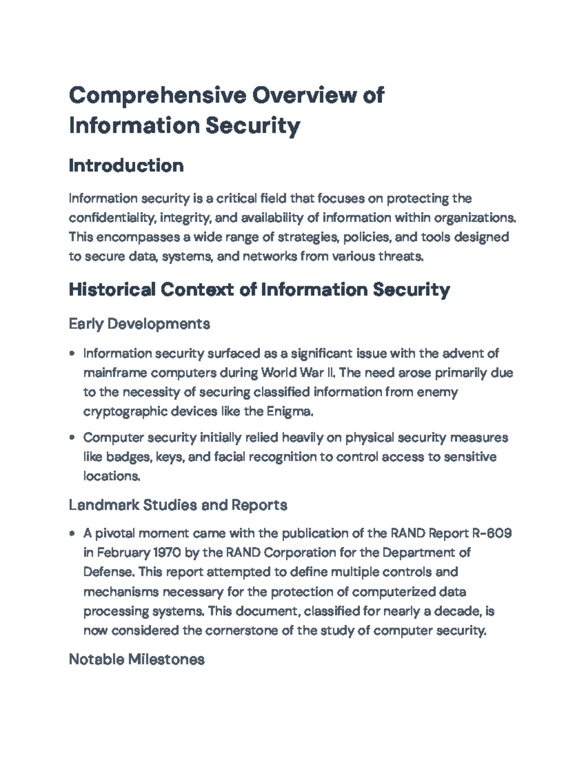 Comprehensive Overview of Information Security Fundamentals ...