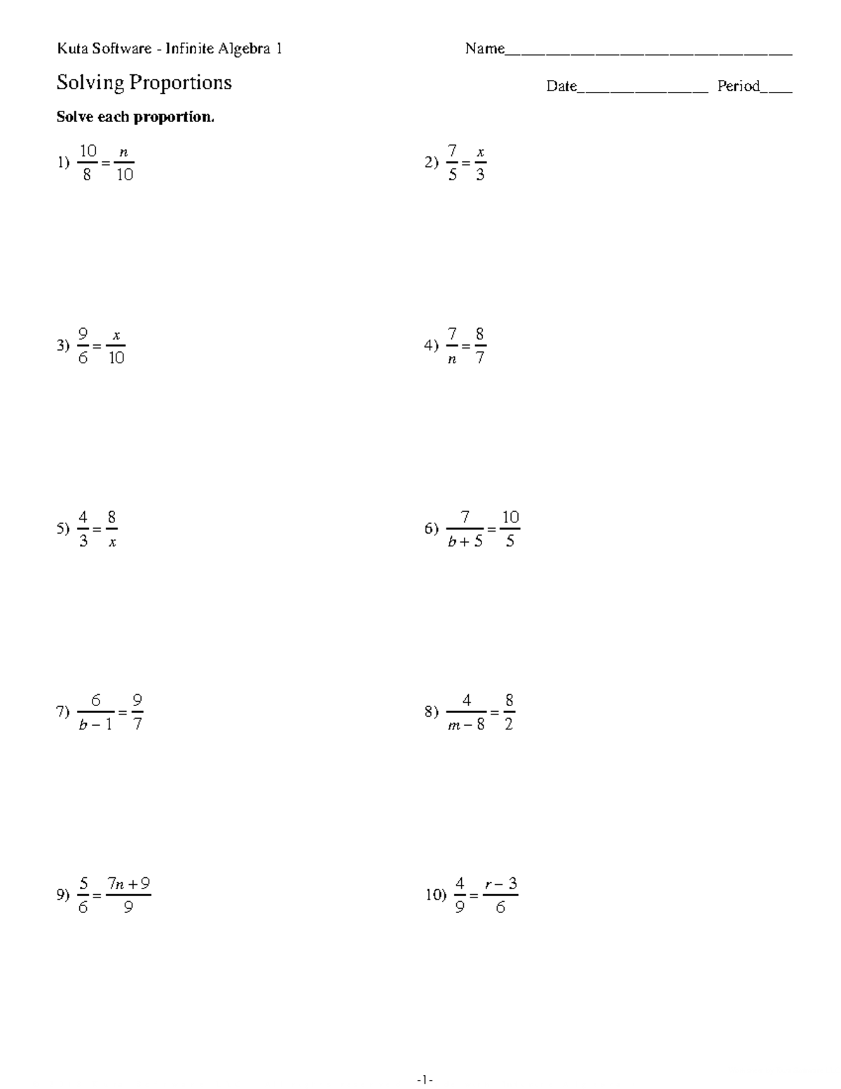 Solving Proportions - ©g v2O0q1E8Z bKBuNt]aN USFoqfMtRwcaArDeP TLHLpCu ...