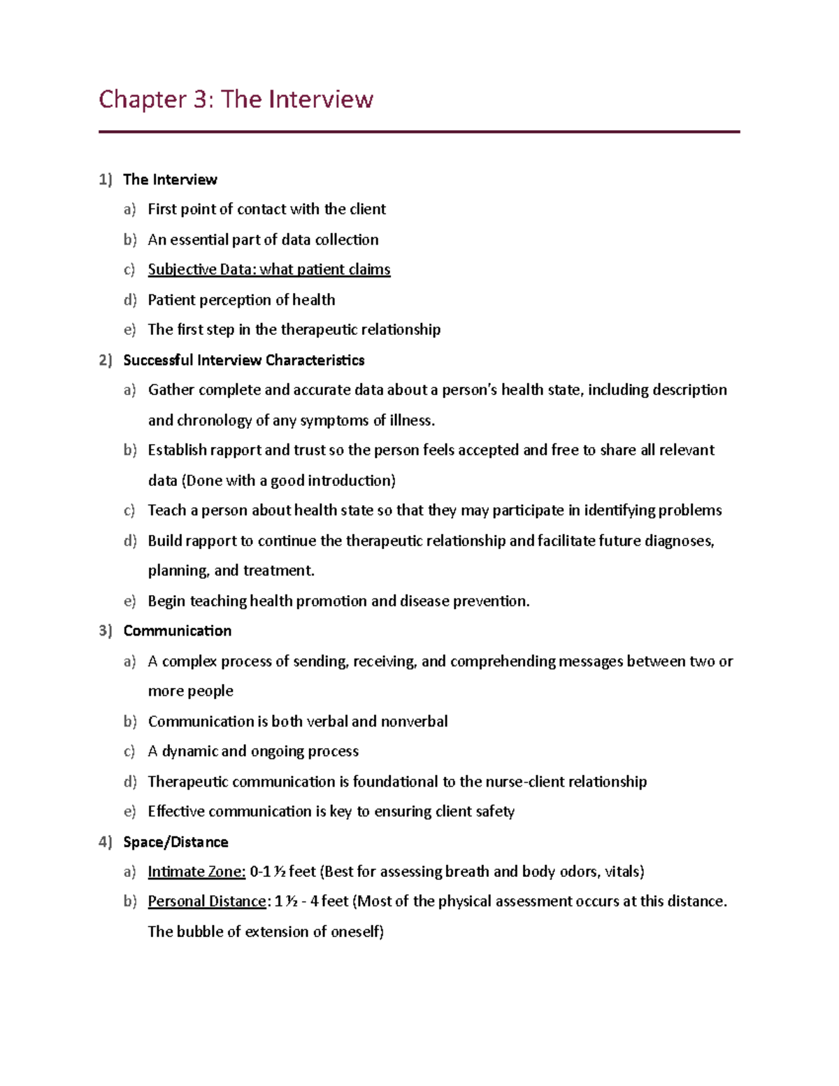 Chapter 3 Phys A Wk1 - The Interview - Chapter 3: The Interview The ...
