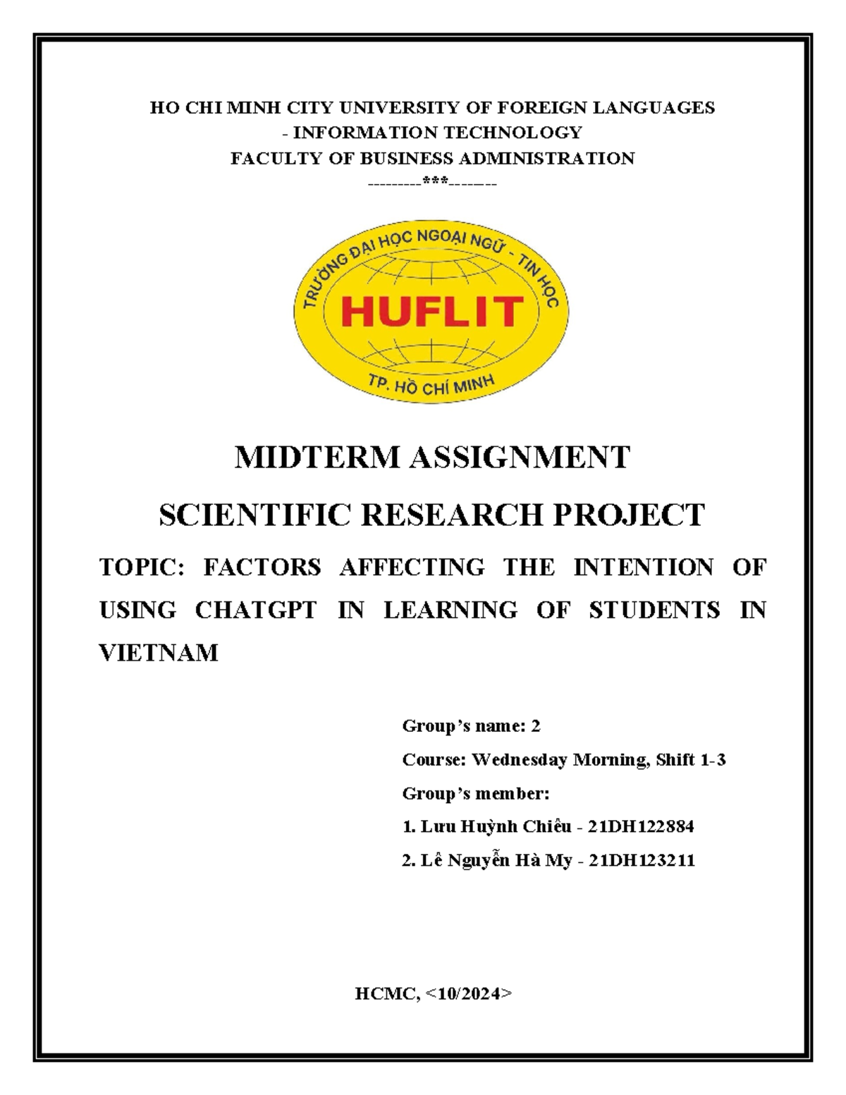 Factors influencing the intention to use ChatGPT in learning (21DH122884) - Studocu