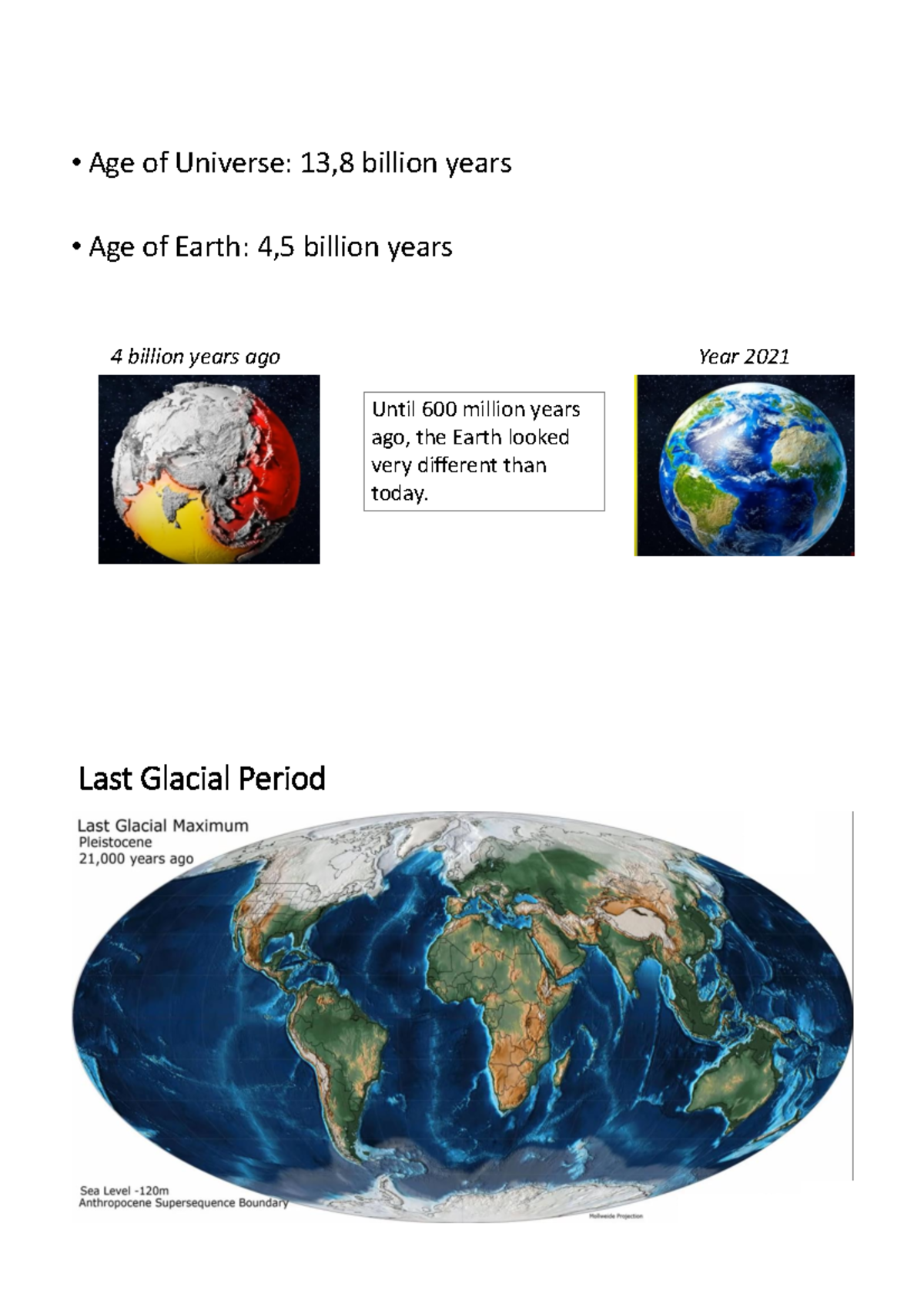 Earth 21000 Years Ago