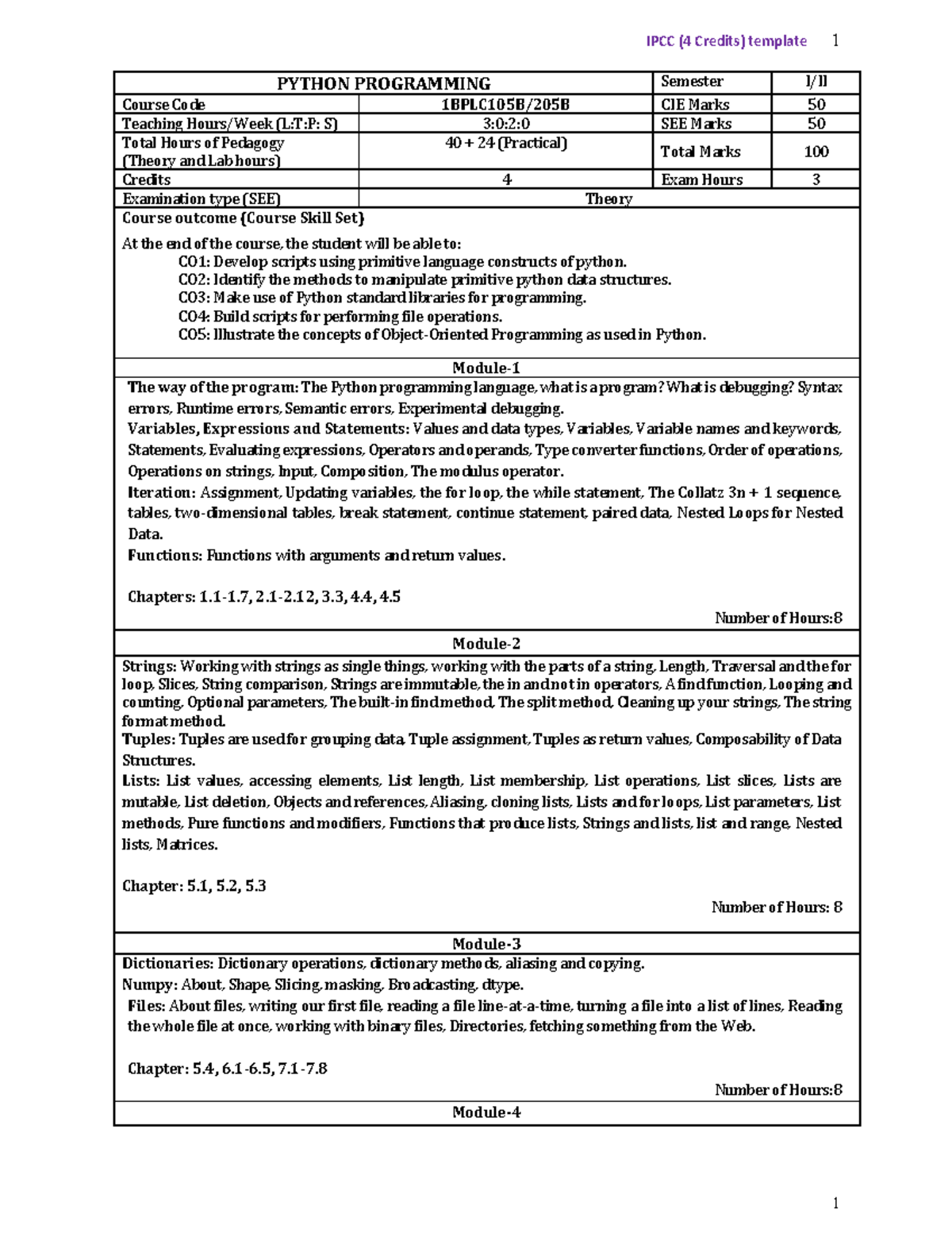 1BPLC105B - Python Programming Course Overview and Practical Guide - Studocu