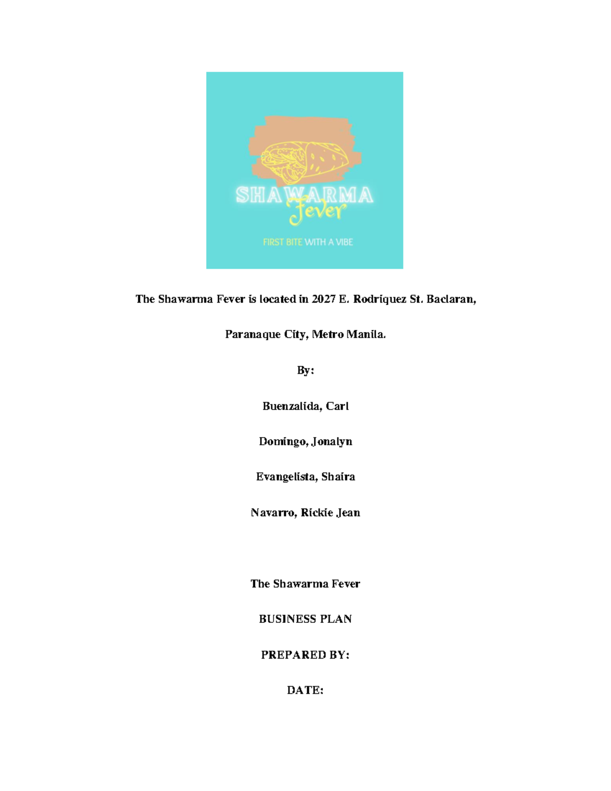 Shawarma Fever Business Plan: A Comprehensive Overview for Metro Manila ...