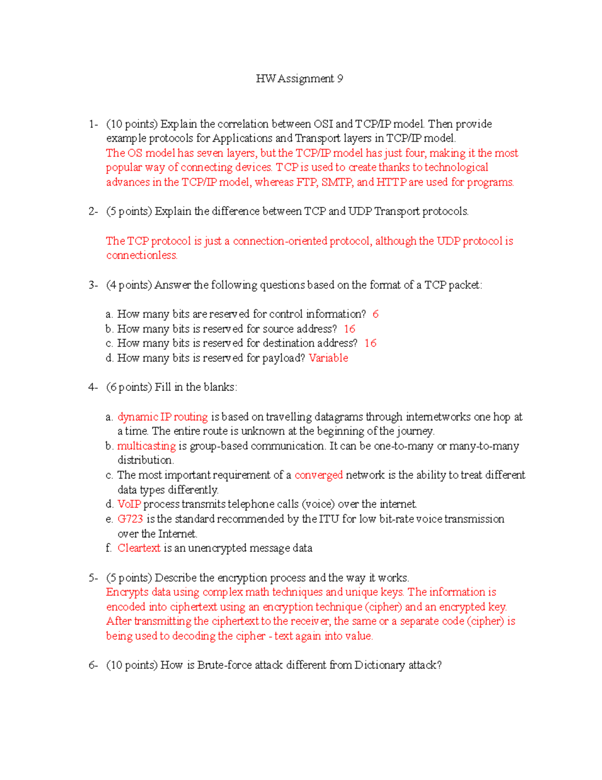 IT105 HW Assignment 9 - HW IT 105 - HW Assignment 9 1- (10 points) Explain the correlation ...