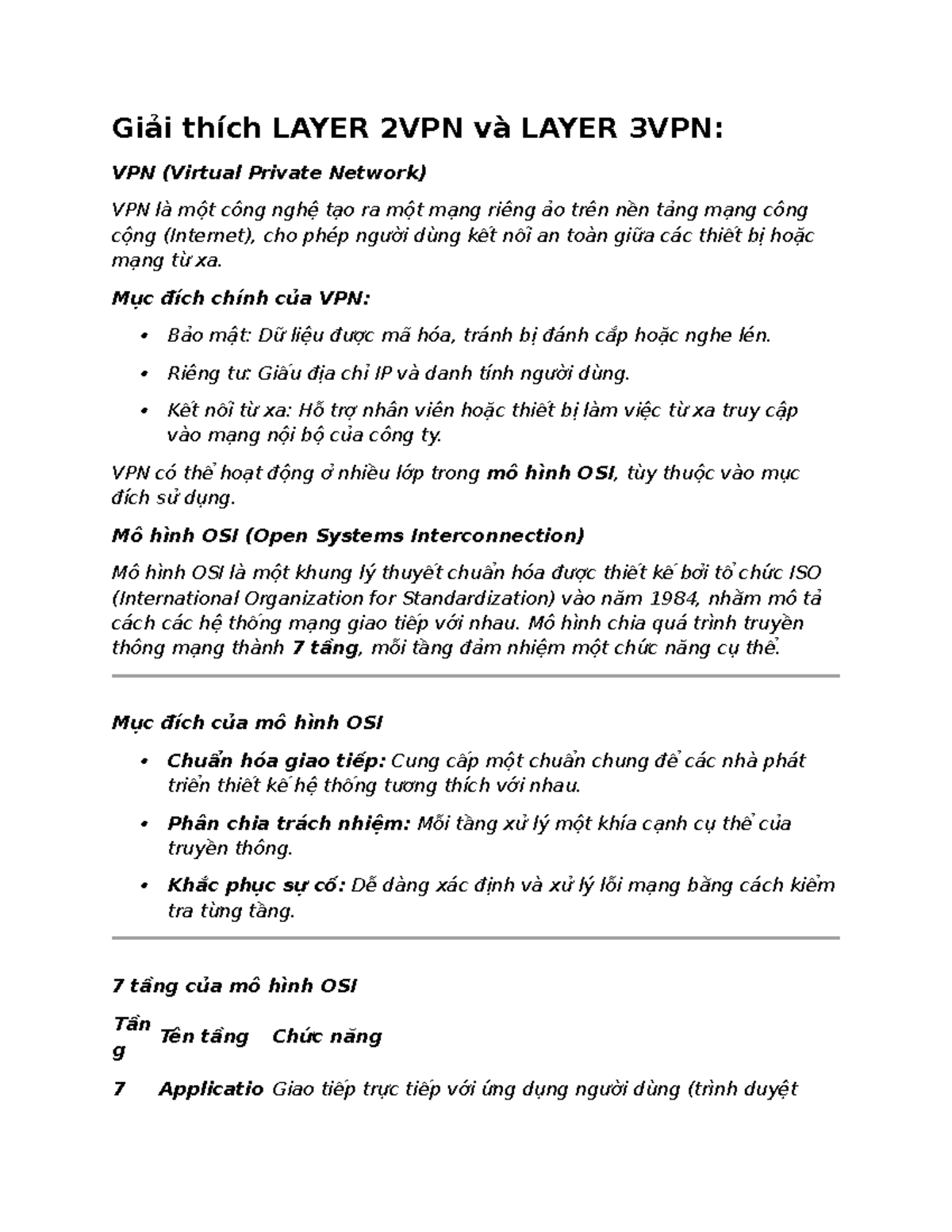 Giải thích L2VPN và L3VPN: So sánh công nghệ VPN trong mạng - Studocu