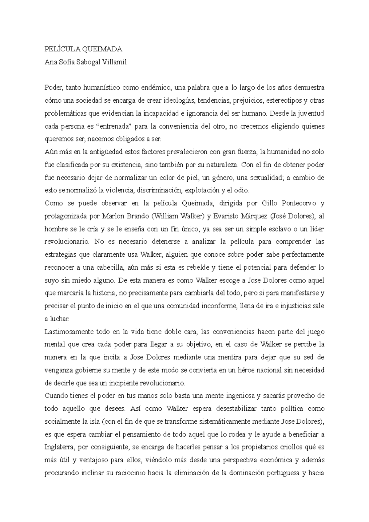 Texto pel·lícula queimada- Preguntas resueltas - Història de la ...
