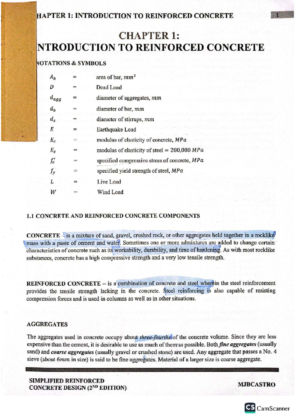 RCD 1: Introduction to Reinforced Concrete - MJBCASTRO 2nd Ed. - Studocu