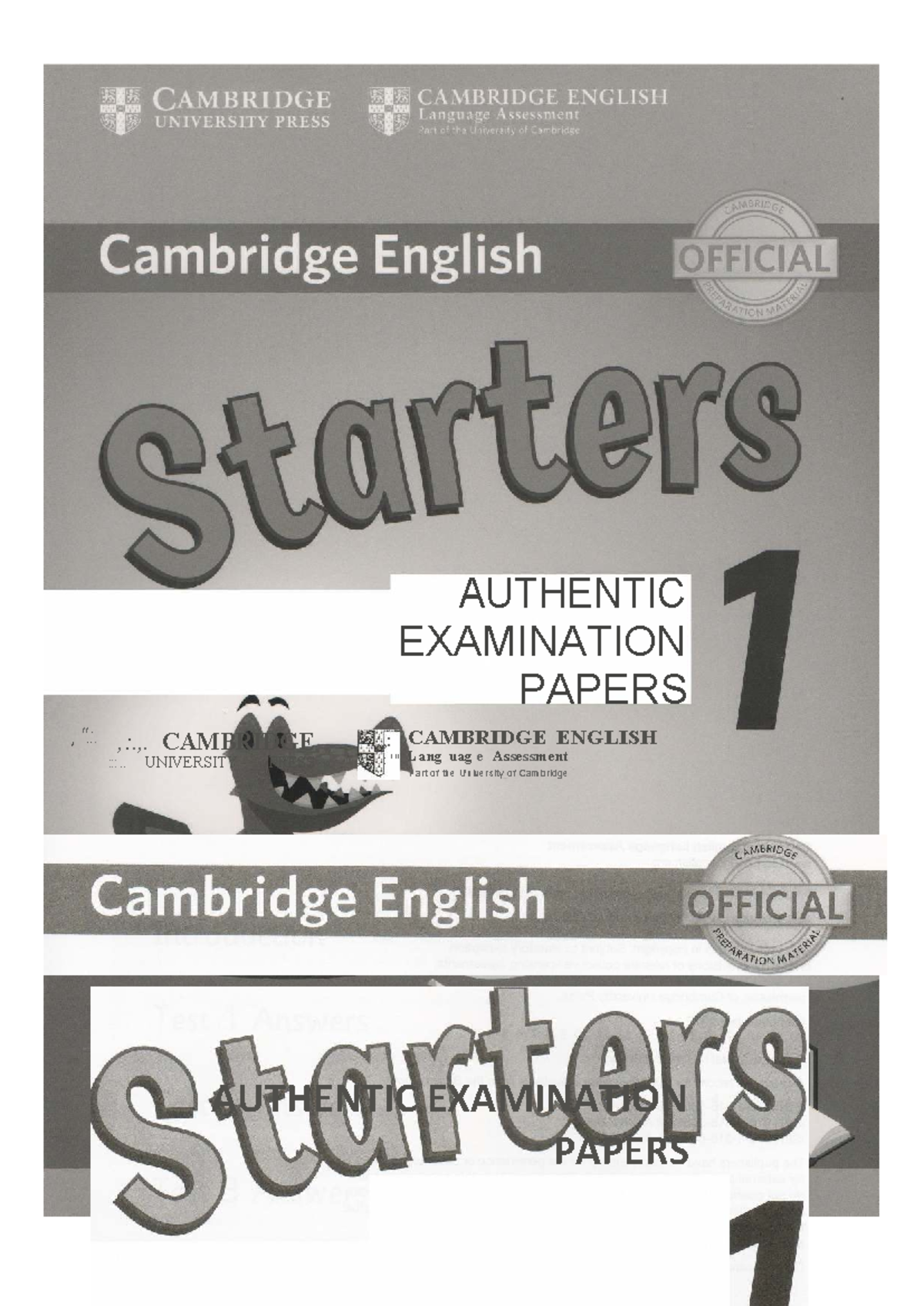 Cambridge English Starters: Authentic Exam Papers & Answers - Studocu