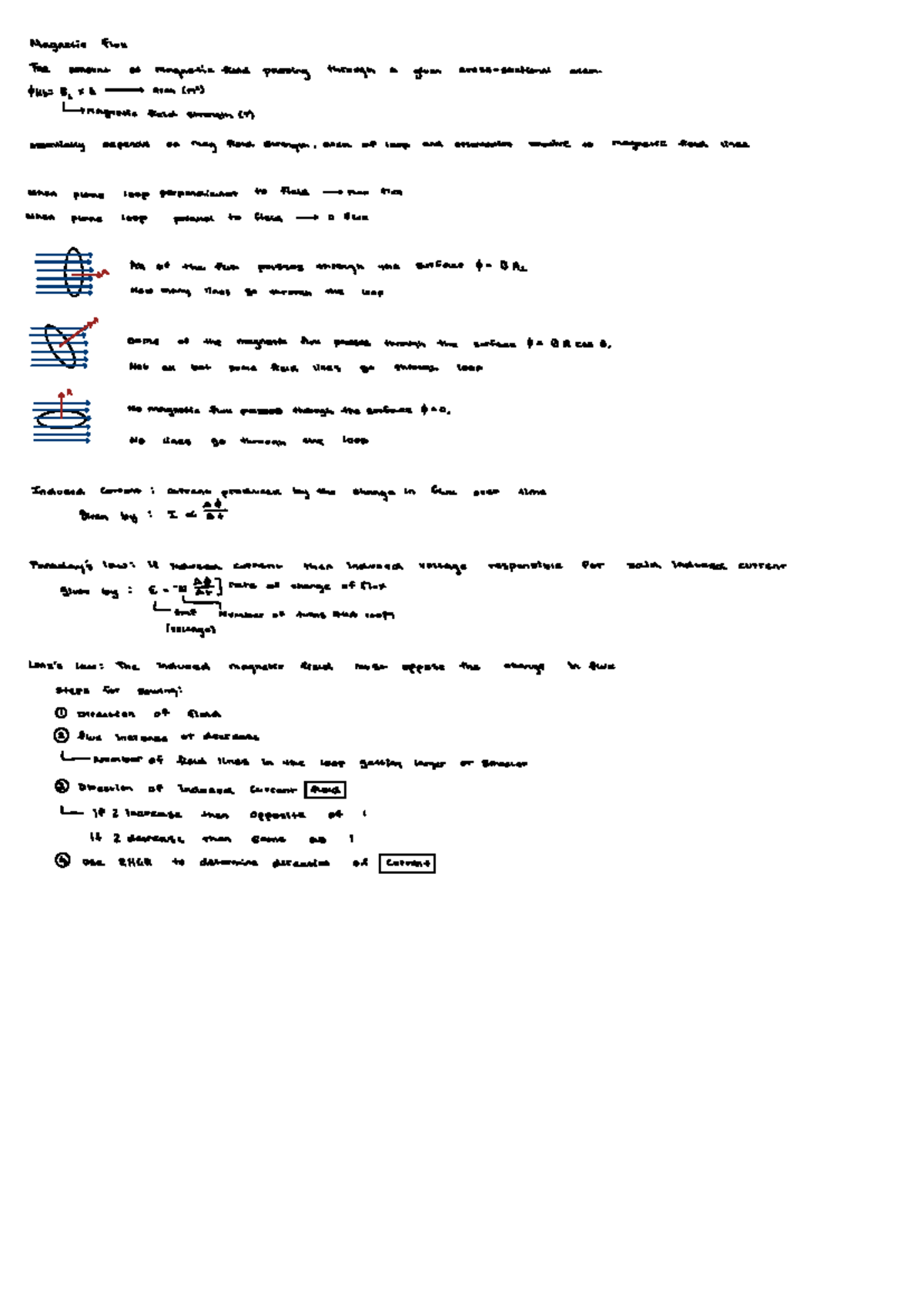 Week 12 - Lecture Notes on Magnetic Flux and Induced Current - Studocu