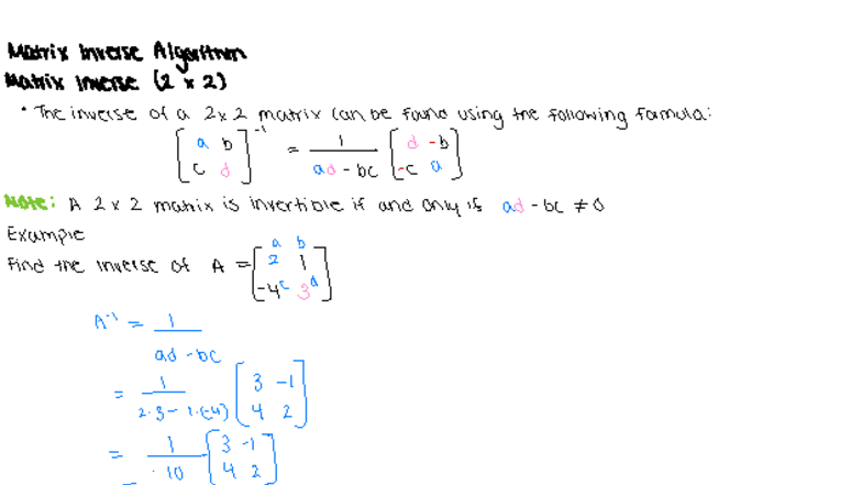 Matrix Inverse Algorithm (2x2) - Finding Inverses Explained - Studocu