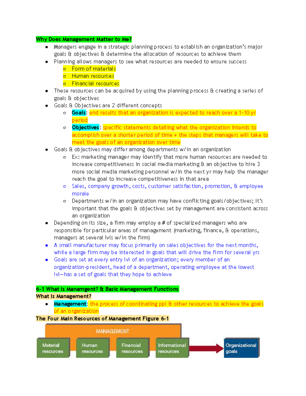 Chp 6 - Understanding the Management Process & Key Functions - Studocu