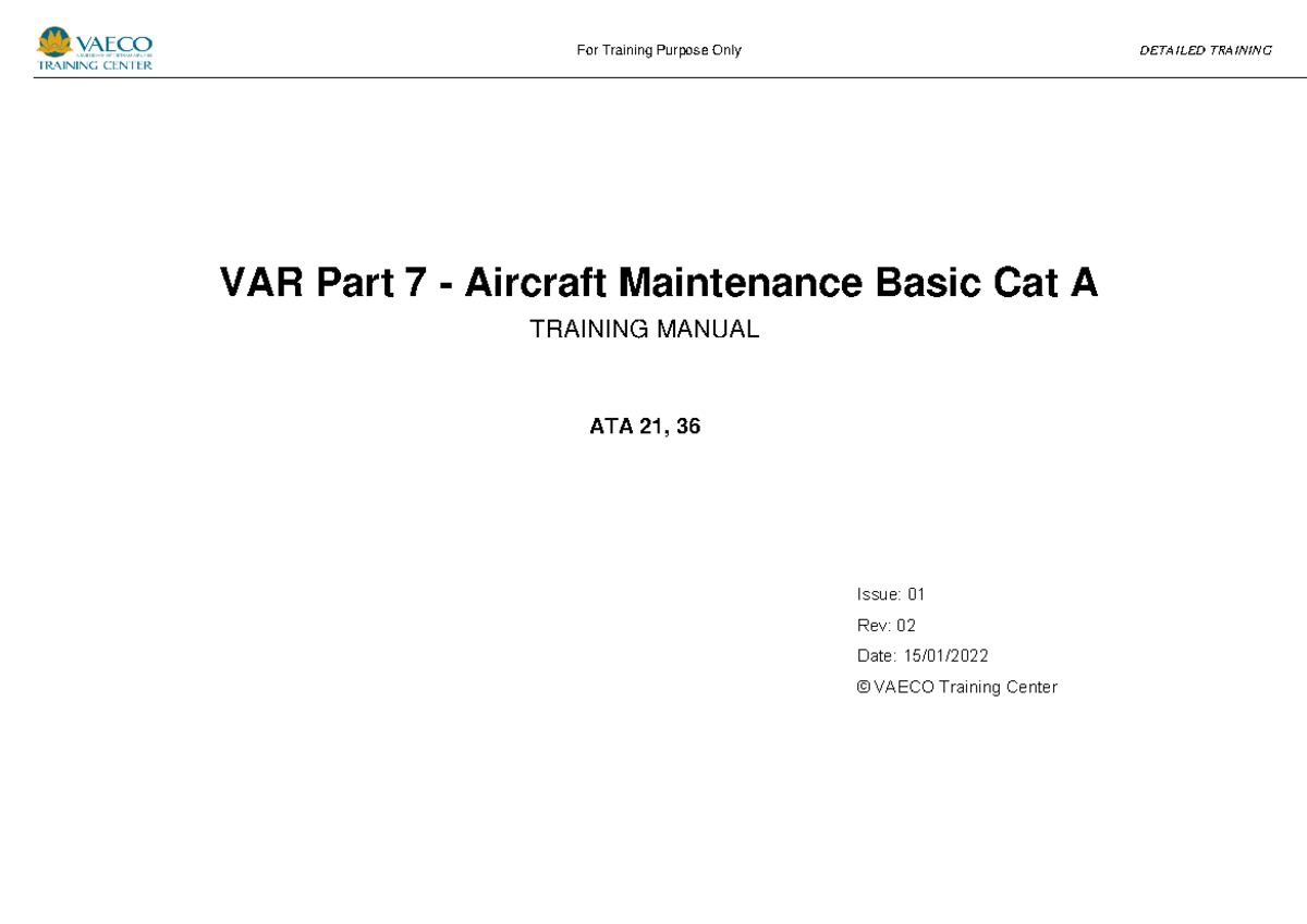 2 - good - For Training Purpose Only DETAILED TRAINING VAR Part 7 ...