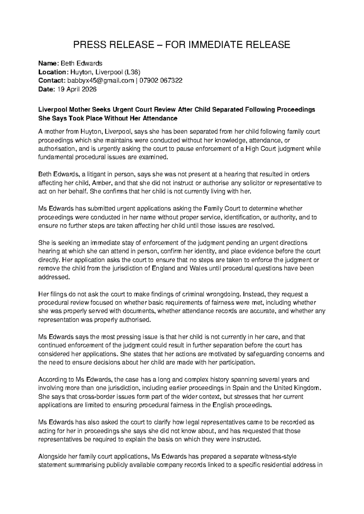 Urgent Court Review Request by Beth Edwards (Liverpool) - Studocu