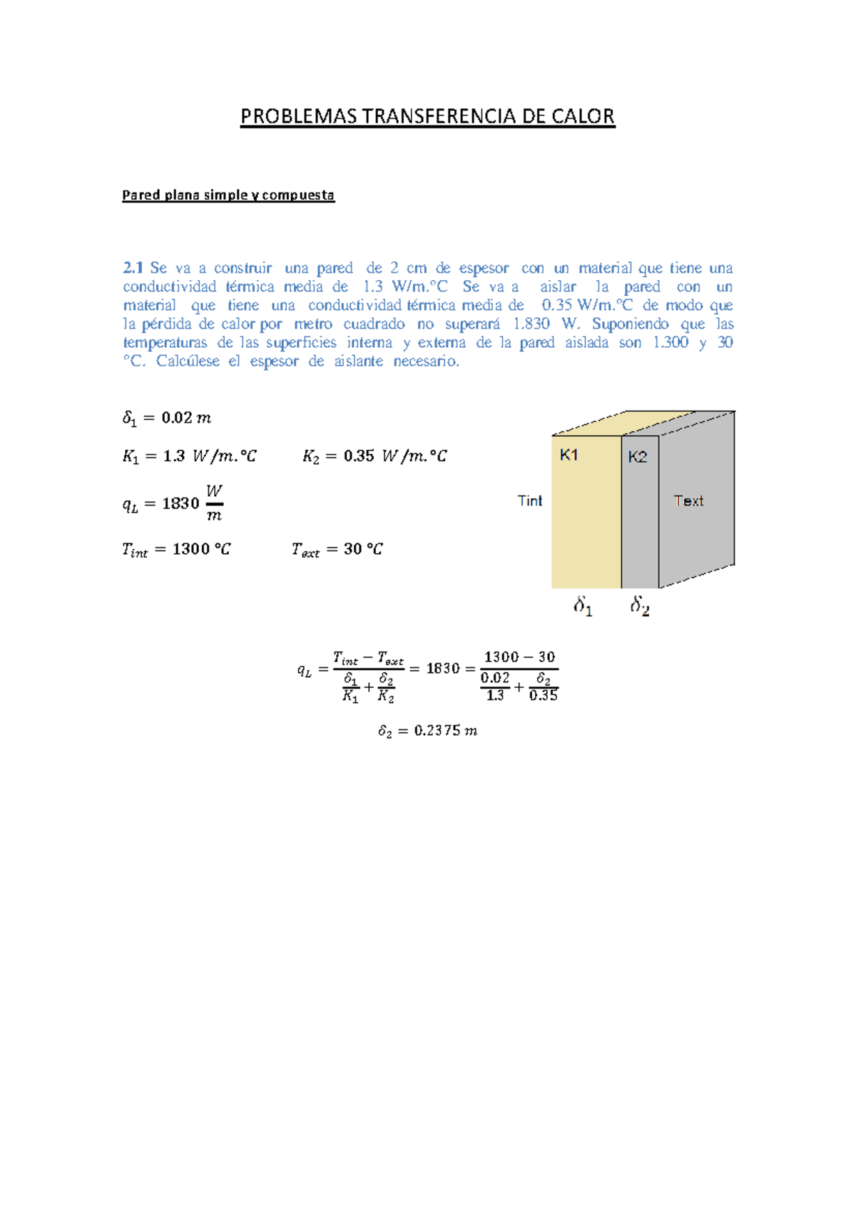 Problemas Resueltos - Transferencia de Calor (Grupo de Problemas 2) - Studocu