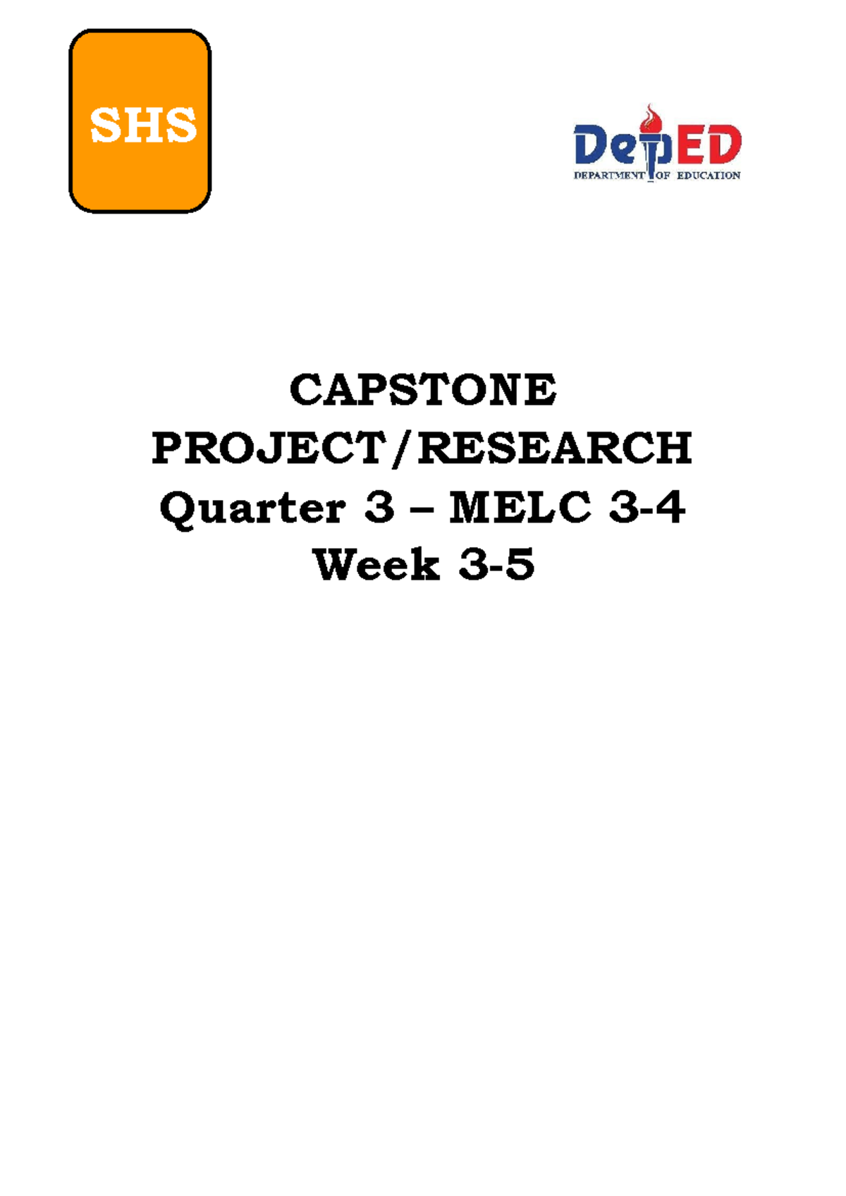 Capstone Research Activity Sheet No. 2: Scientific Literature Guide ...