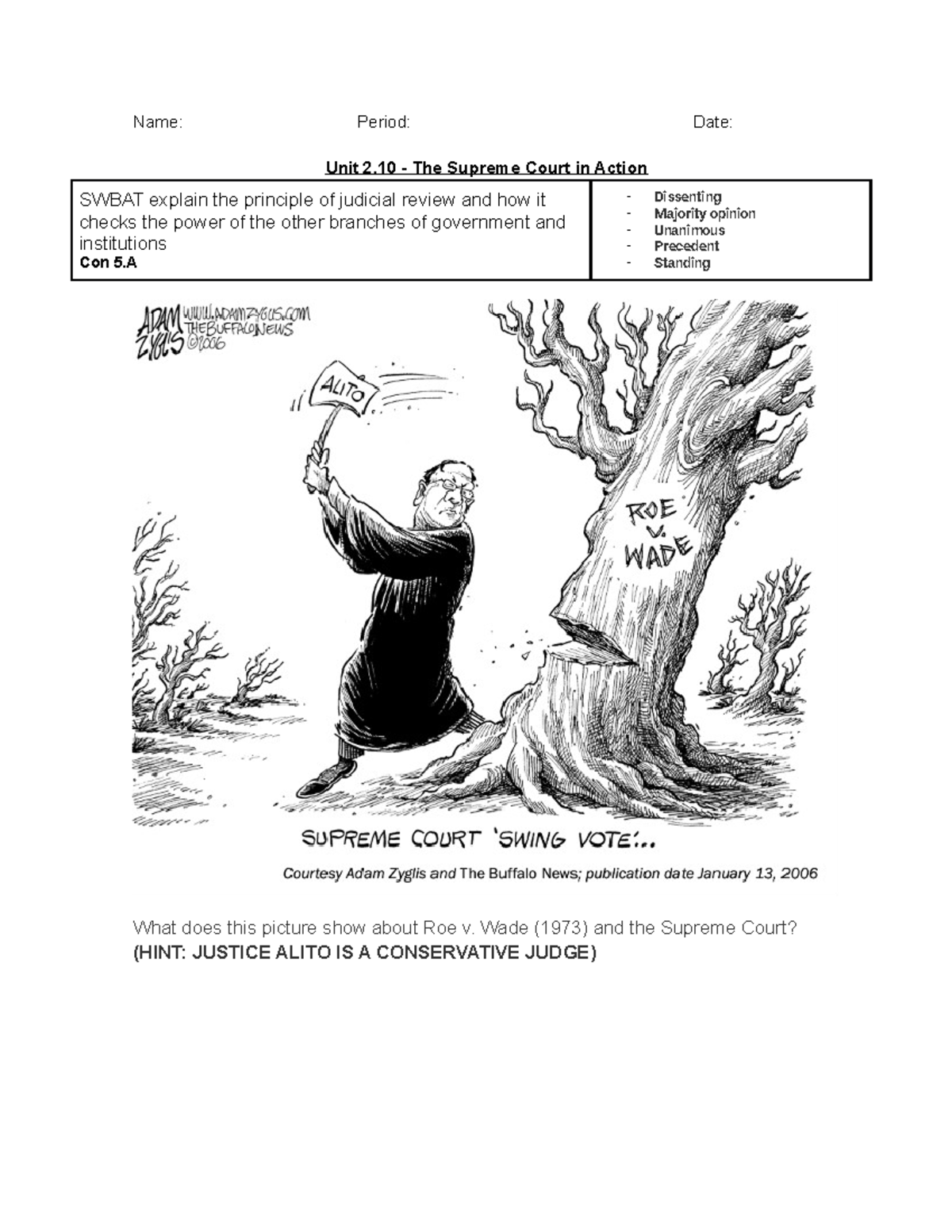 Unit 2.10 - Understanding the Supreme Court and Roe v. Wade - Studocu