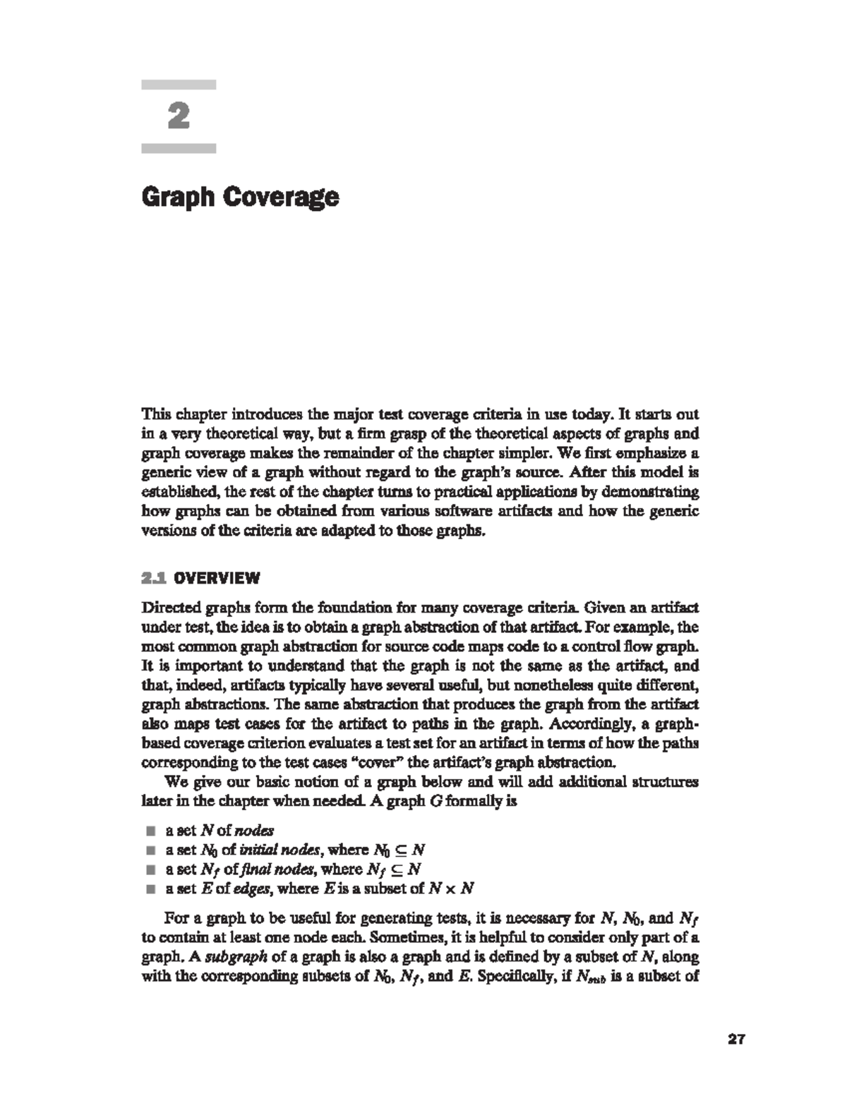 Graph Coverage Criteria: Understanding and Applications in Software ...