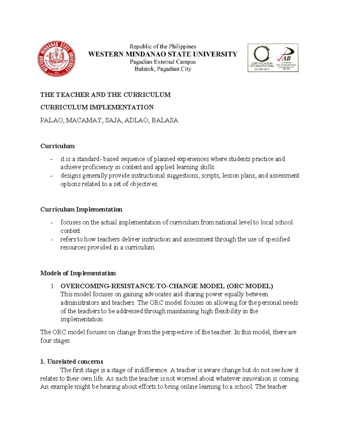 Curriculum Implementation Strategies: Overcoming Resistance and Models ...