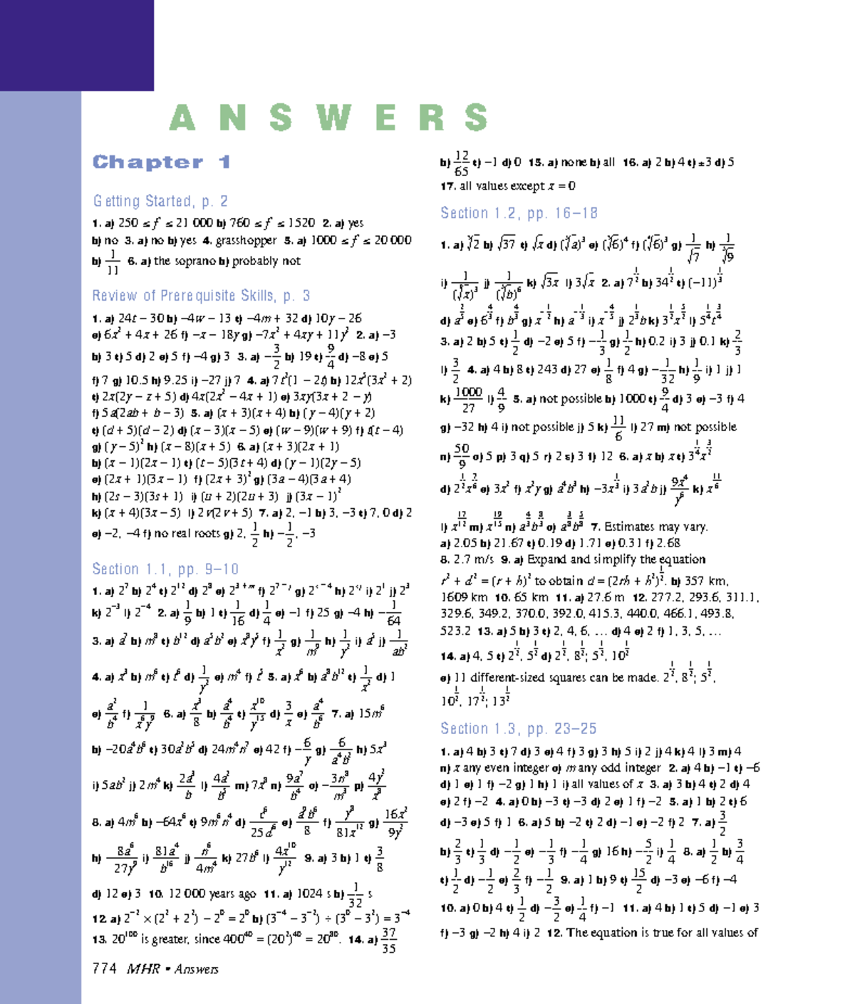 MCR3U Textbook Answers: Comprehensive Solutions and Explanations - Studocu